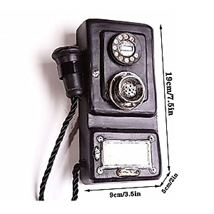 CGF- Decorative Telephones Wall Hanging Phone Model Decorate, Old Fashioned Corded Telephone Landline Phone Wired Telephone for Home Office Hotel, Black
