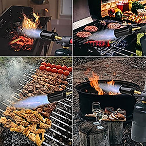 Upgraded Propane Grill Torch, MAPP Cooking Torch,  MAP-Pro BBQ Tool with Flame Adjustment Switch, Ideal for Steak Grill Torch, Charcoal Starter and Bonfire Igniter,(Butane/Propane Tank Not Included) 
