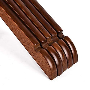 Better to U 17.5" Antique Brown Wooden Suit Hangers, Coat Standard Hangers with Notches, Retro Closet Clothes Hangers (20 Pack)
