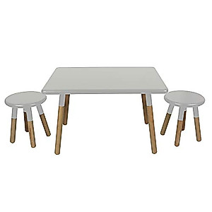 ACEssentials Kids Dipped Table and Stool Set, Gray