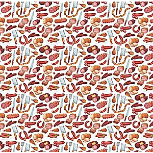 Stesha Party Meat Gift Wrap - Funny Wrapping Paper - Chef Present - 30 x 20 Inch (3 Sheets)