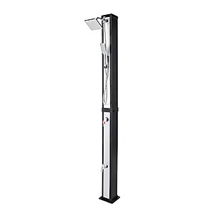 VINGLI 10.6 Gallon Solar Heated Showe with Shower Head, Handheld Showerhead and Foot Shower Tap for Poolside Backyard Beach Pool Spa