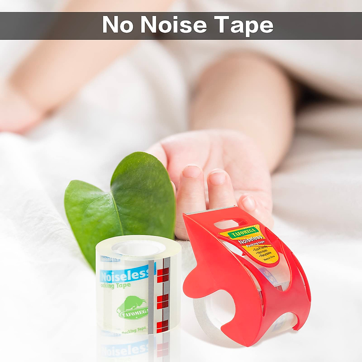 Packing Tape with Dispenser Clear Noiseless Packaging Tape for Shipping Moving Strong Sealing Adhesive Industrial Depot Tapes for Storage 1.96 inch x 33 Yards 1” Core 3 Pack