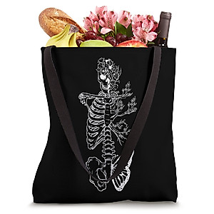 Gothic Skeleton Line Art Aesthetic Soft Grunge Butterfly Tote Bag
