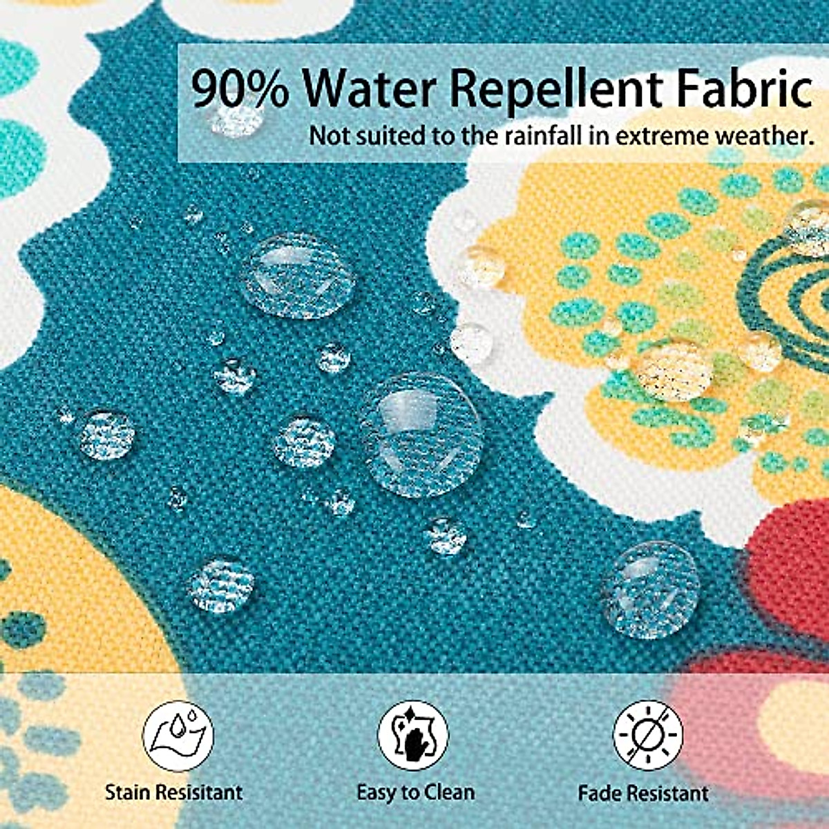 MAGPIE FABRICS Indoor Outdoor Tufted High Back Chair Cushion Set of 2, Waterproof All-Weather Deep Seating Rocking Chair Patio Chaise Lounge Sun Lounger Chair Cushions(Heronsbill Turquoise Green)