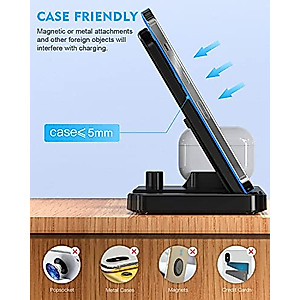 Wireless Charging Station - 4 in 1 Wireless Charger Charging Stand Compatible with iPhone 14 Plus Pro max 13 Pro max 12 Pro max SE 11pro X XR Xs Max 8 Plus - Apple Watch Series AirPods 1 2 3 Pro