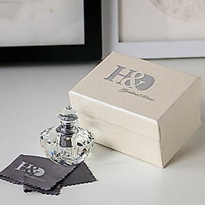 H&D Crystal Glass Art Deco Vintage Style Perfume Bottles Empty Glass Refillable 2ML