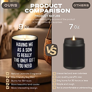 Mom Dad Gifts from Son, Mothers Day Fathers Day Funny Birthday Christmas Gift Idea for New Mom New Dad Cool Bonus Dad Bonus Mom from Son Scented Candle