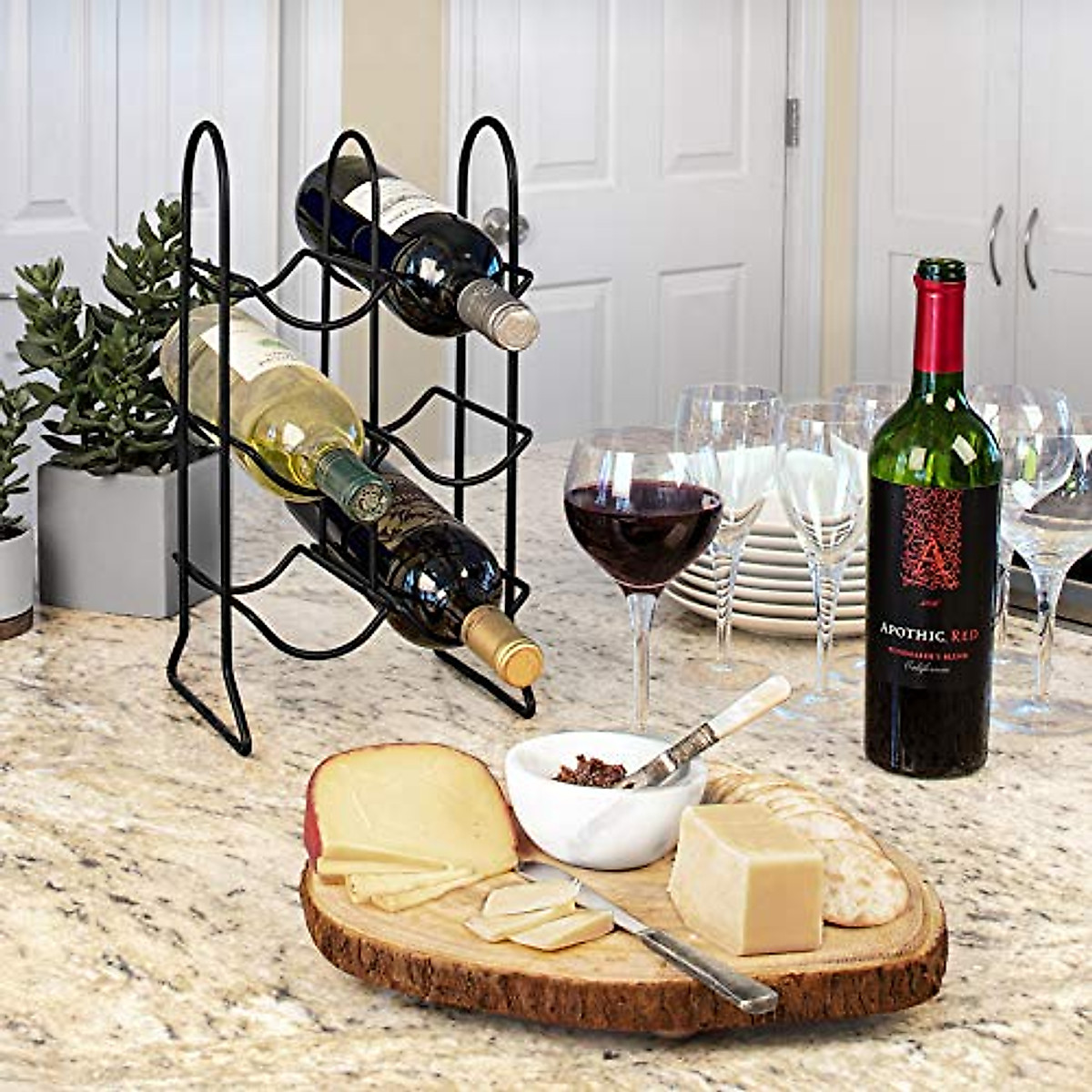 Spectrum Diversified Townhouse Wine Rack, 6-Bottle, Black