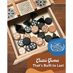 WE Games Royal Game of UR, Ancient Strategy Board Games for Adults, Solid Wood and Beautifully Designed Board with Storage Drawers, Travel Games for Adults, Table Games for 2