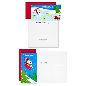 Hallmark Peanuts Christmas Gift Card Holders or Money Holders Assortment, Charlie Brown & Snoopy (36 Cards with Envelopes)