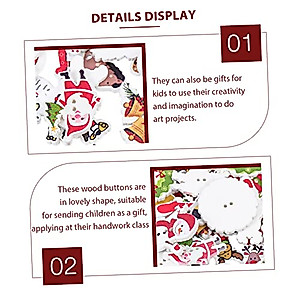 NOLITOY 100pcs Christmas Wooden Buttons DIY Wood Button Wooden Embellishment Wooden Jewelry Buttons Table Scatter Button for DIY Crafts Xmas Wood Buttons Christmas Button Painted Clothing