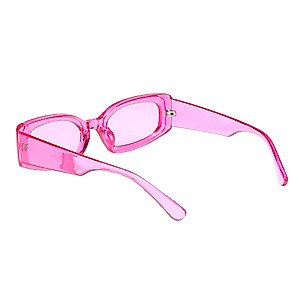 FEISEDY Retro Rectangle Sunglasses Women Men Vintage 90s Small Glasses Thick Narrow Fashion Y2K Plastic Glasses B2462