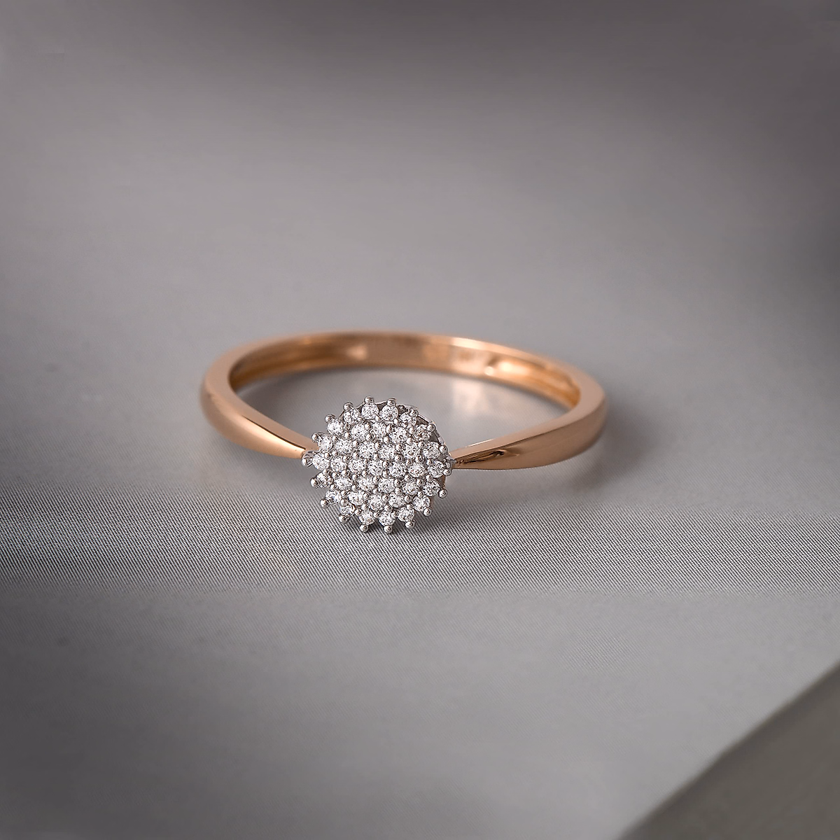 DZON 10k Rose Gold 1/10CT TDW Round Diamond Composite Promise Ring for Her (I-J,I2)