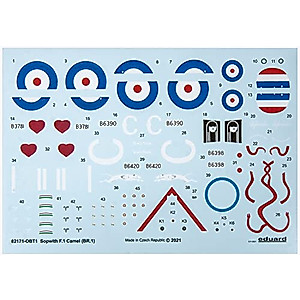 Eduard EDU82171 1/48 Profile Pack British Air Force Soppy F.1 Camel, BR.1 Engine, Plastic Model