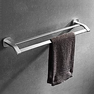 JJZXD Space Aluminum Frame Bathroom Rack Wall Hanging Towel Rack Hook Towel Rack Toilet Rack