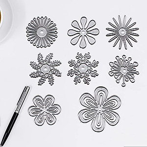 Estivaux Holiday Flowers Frame Die Cuts for Card Making, Floral Flowers Cutting Dies Sets Snowflake Dies Stencils Embossing Template for Scrapbooking DIY Cards Album Crafts Supplies