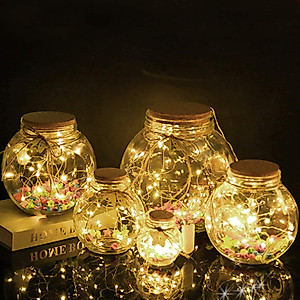 Ehome Fairy String Lights, 12 Pack Fairy Lights Battery Operated, 7.2ft 20LED Christmas Lights Silver Coated Copper Wire Lights Firefly Lights Moon Lights for Party Christmas Decorations Warm White