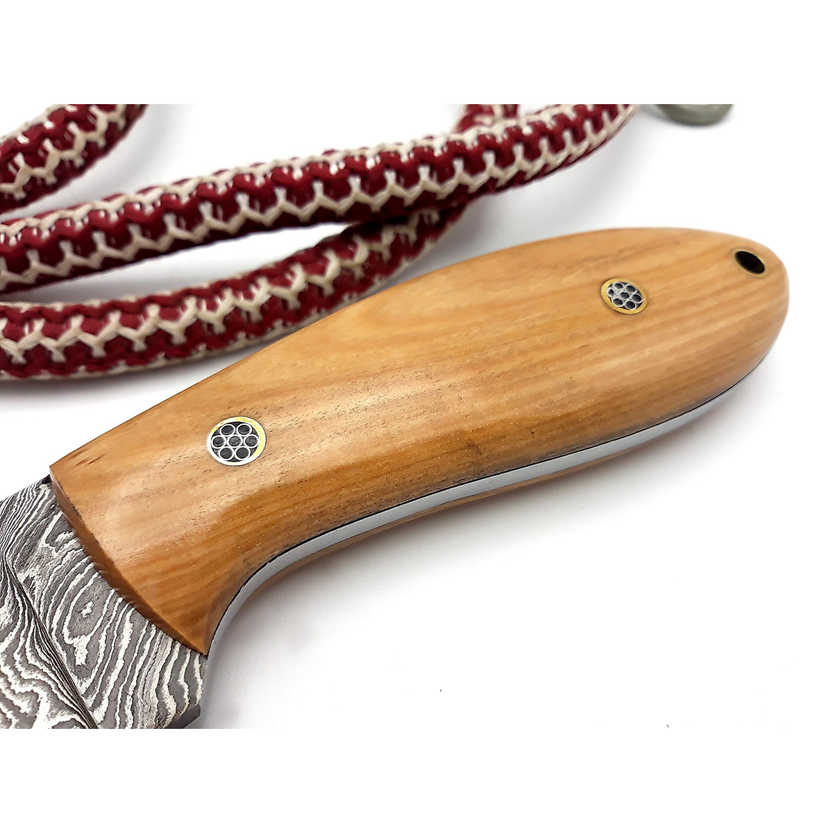 Nooraki REG- 61 Handmade Damascus Hunting knife 8.5 inches Full Tang Stag Head on Blade with Leather Sheath