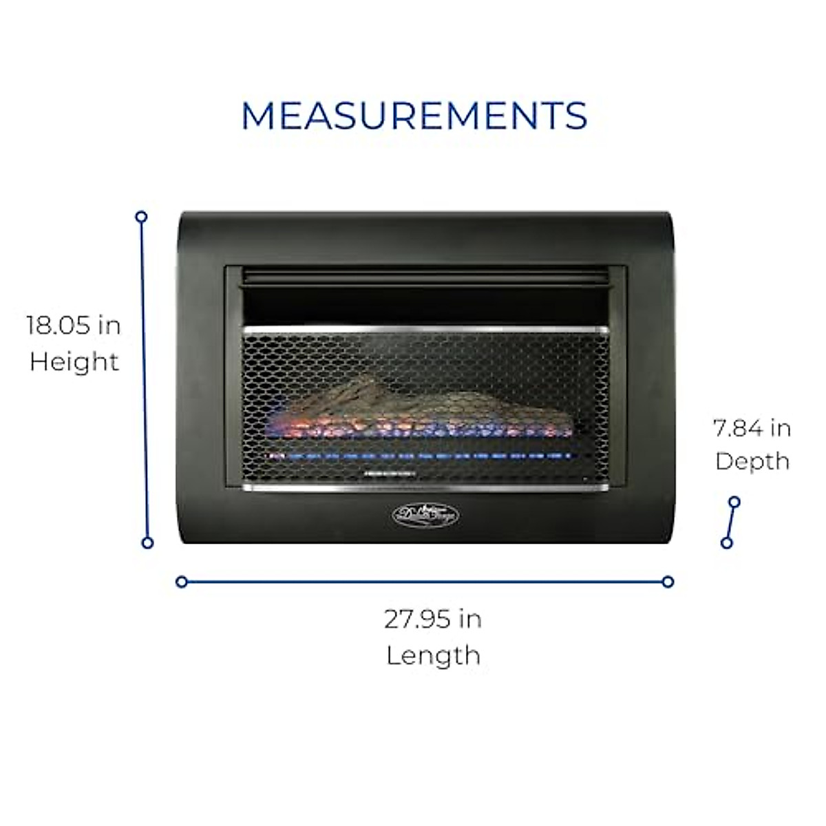 Duluth Forge Ventless Linear Wall Gas Fireplace - 26,000 BTU, T-STAT, Model DF300L