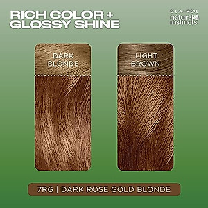 Clairol Natural Instincts Demi-Permanent Hair Dye, 7RG Dark Rose Gold Blonde Hair Color, Pack of 1