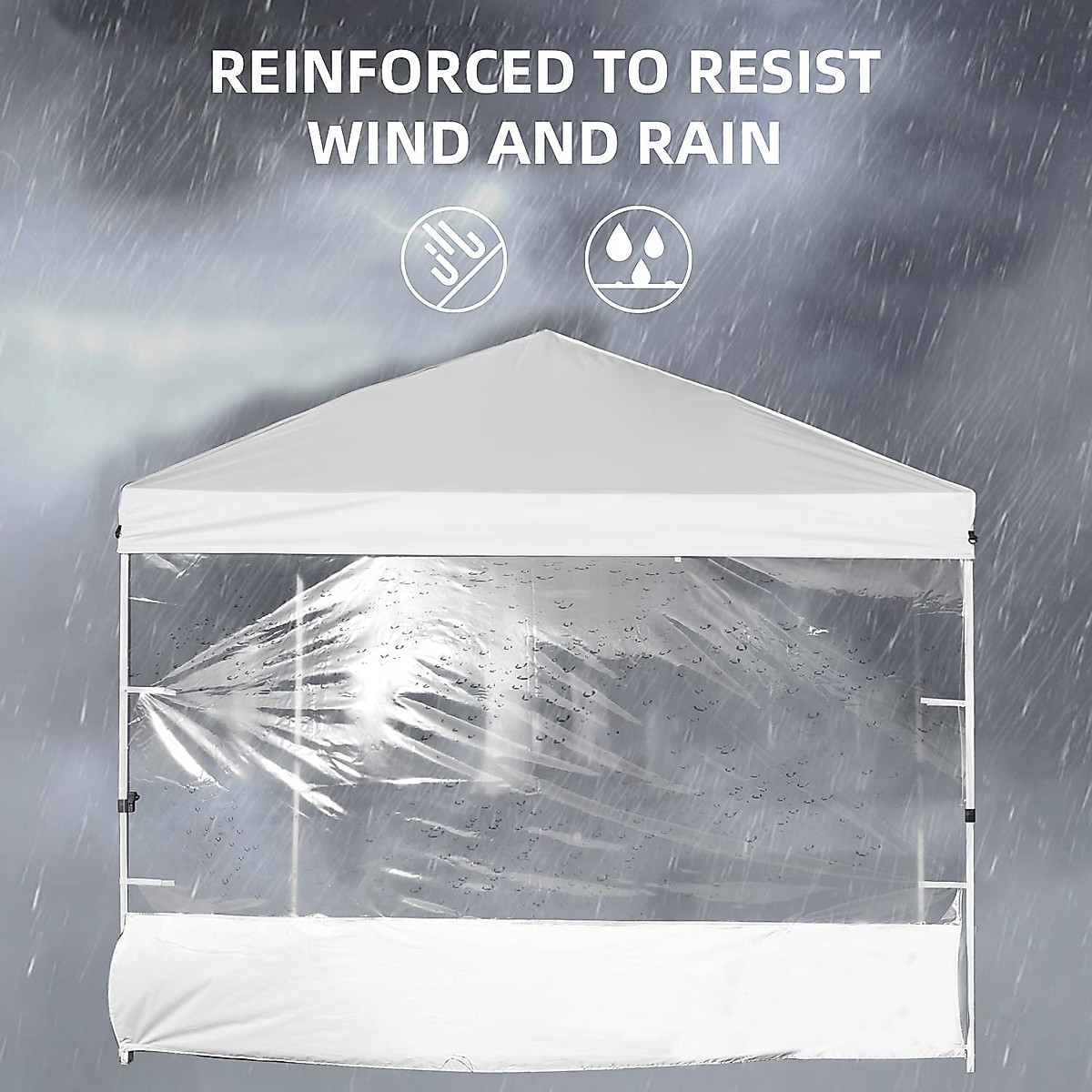 MordenApe Clear Sidewall, Transparent Canopy Walls, Canopy Side Wall for 10x10 Pop Up Canopy - Straight Leg, Outdoor Instant Canopies Sidewall,1 Pack (White)