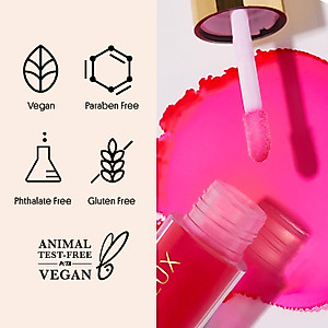 Winky Lux Barely There Sheer Tinted Lip Oil, Hydrating Lip Gloss Tint, Tinted Pink Glossy Lip Balm, Juicy Non Sticky Lip Gloss, Pink Lip Oil & Lip Tint with Jojoba Oil, Lucious