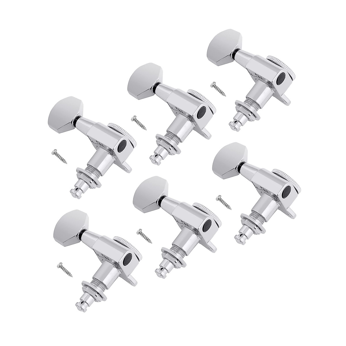 Rubatone Locking Guitar String Tuning Pegs Sealed Machine Heads Tuners Tuning Keys 6 In Line for Right Handed Electric Guitar or Acoustic Guitar Chrome.
