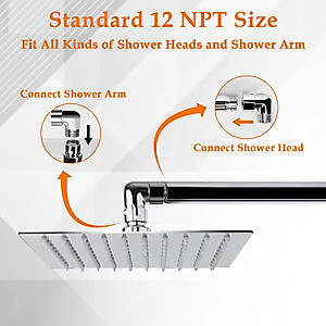 90 Degree Shower Head Elbow Adapter, ZESE Chrome Handhold Shower Arm Extension Elbow Connector for Wall-mounted Shower or Handheld Showerhead