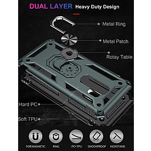 Galaxy S9+ Plus Case,(NOT for Small S9),Military Grade 16ft. Drop Tested Cover with Magnetic Ring Kickstand Compatible with Car Mount Holder,Protective Phone Case for Samsung Galaxy S9 Plus Pine Green