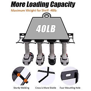 WellMall Power Tool Organizer Holder - Wall Mount Style for Power Tool Drill as Heavy Duty Tool Shelf & Tool Rack with Compact Design, Great as Tool Utility Shelves (2 Pack)