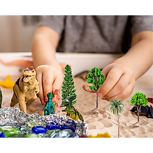 Canlierr 30 Pcs Mixed Model Trees 1.6-6.3 Inch Ho Scale Bushes with 20 x 8 Dried Moss Table Runner Diorama Supplies Miniature Plastic for Train Scenery, DIY Crafts, Building