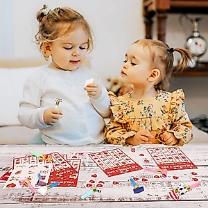 Valentine’s Day Bingo Game for Kids, Bingo Cards with 32 Players & 10 Pcs Party Blowers for Valentine Party Games, Valentine Crafts School Classroom Party Favor Activities,Holiday Party Craft Supplies