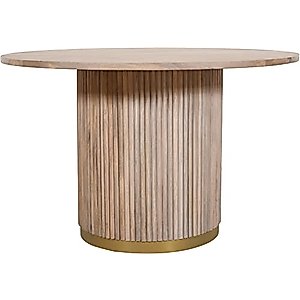 Meridian Furniture Oakhill Collection Modern | Contemporary White Oak Finish Dining Table, 48" W x 48" D x 30" H, Natural