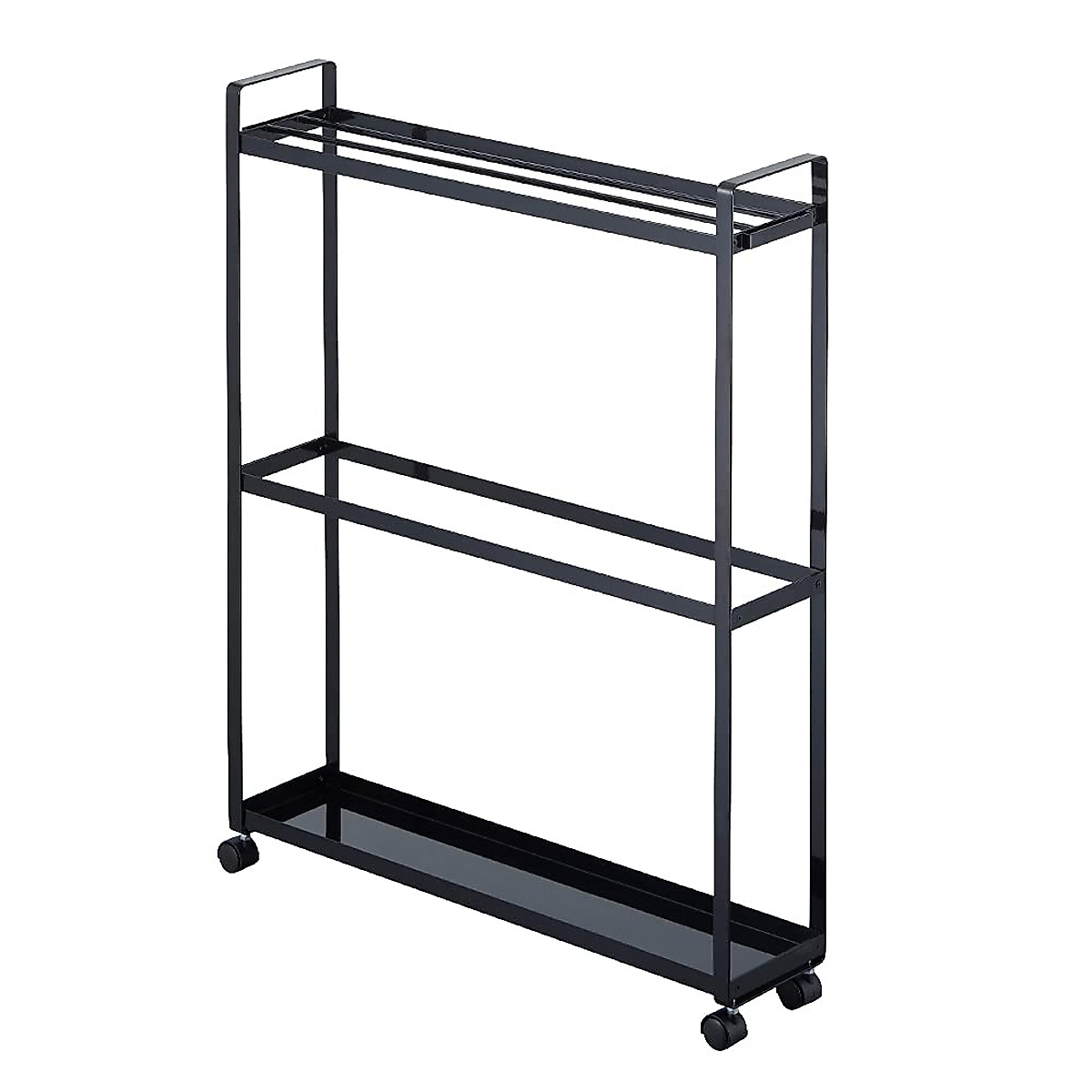 YAMAZAKI home 4293 Towel Rack and Bath Cart-Rolling Bathroom Storage Organizer, One Size, Black