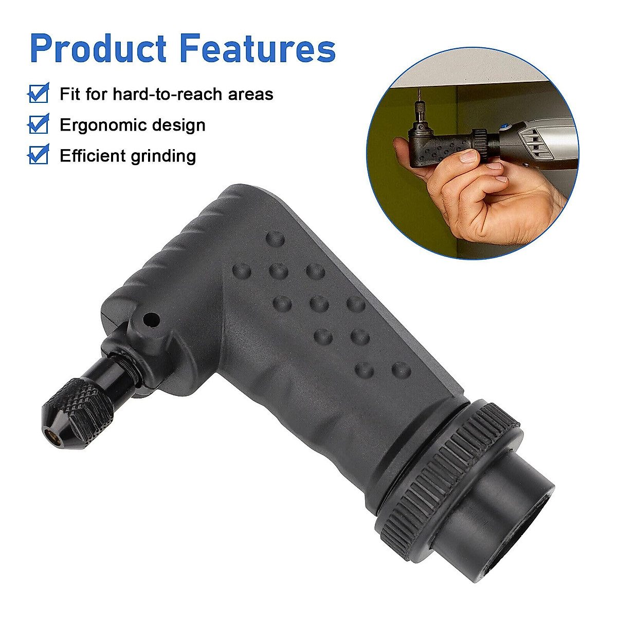 90 Degree Right Angle Converter Rotary Tool Adapter Attachment for Dremel Electric Grinder Tool