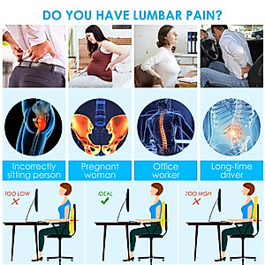 Lumbar Support Pillow for Office Chair Car Lumbar Pillow Lower Back Pain Relief Memory Foam Back Cushion with 3D Mesh Cover Gaming Chair Back Pillow Ergonomic Orthopedic Back Rest for Wheelchair Desk