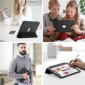 SEYMAC Case for iPad 9th/8th/7th Generation Case, iPad 10.2 Case, Sturdy Heavy Duty Shockproof Protection Folio Stand Case with Smart Cover Auto Sleep/Wake for iPad 10.2 Inch, Black