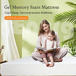 BestMassage 12 Inch Gel Memory Foam Mattress for Cool Sleep & Pressure Relief, Medium Firm Single Twin Mattress for Kids, Bed-in-a-Box, CertiPUR-US Certified,White