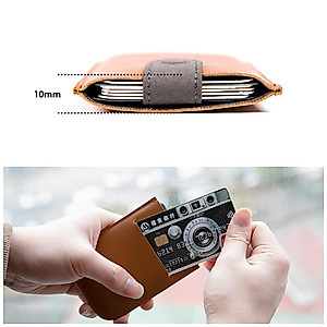 Allocacoc Slim wallet, DesignNest DAX wallet, Cascading pull-tab wallet, Hold upto 6 cards, small wallet, Card holder, Purse (Brown, Leather)