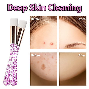 20pcs Crystal Lash Shampoo Brushes, Premium Glitter Eyelash Extensions Nose Pore Deep Cleaning Brush, Peel off Blackhead Removing Brush, Facial Cleansing Brushes, Cosmetic Lash Cleanser Brush