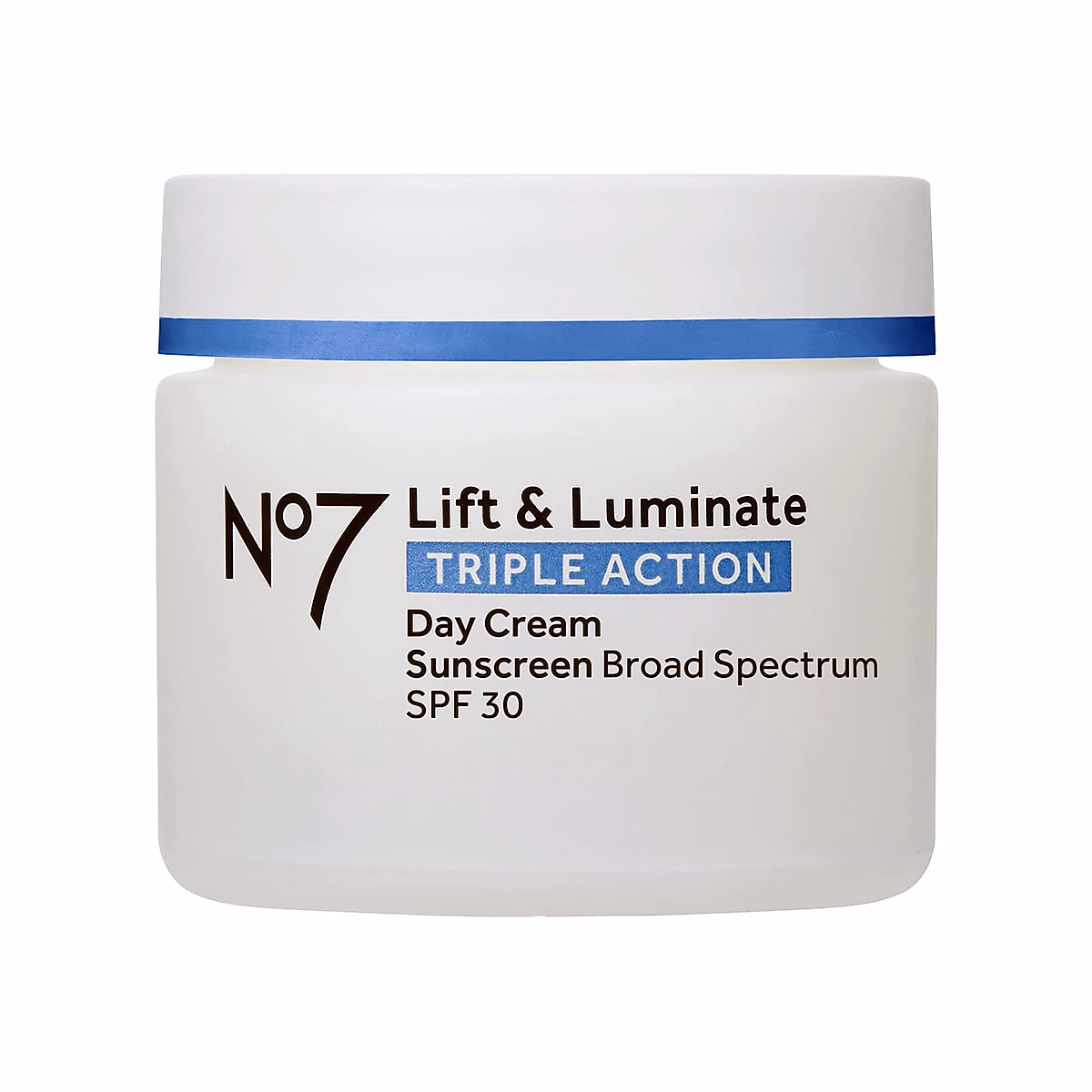 No7 Lift & Luminate Triple Action Day Cream - Anti-Aging Face Cream SPF 30, Hyaluronic Acid & Vitamin C - Visibly Firms Skin for Healthy Looking Radiance - Suitable for Sensitive Skin (1.69 Fl Oz)