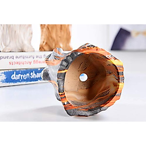 2CFUN Succulent Planter Pots Small Ceramic Flower Cactus Pots Set 4 Pack Tree Stump Succulent Pots with Drainage Bonsai Pots 4.33 Inch Gift for Home Decor Indoor Outdoor