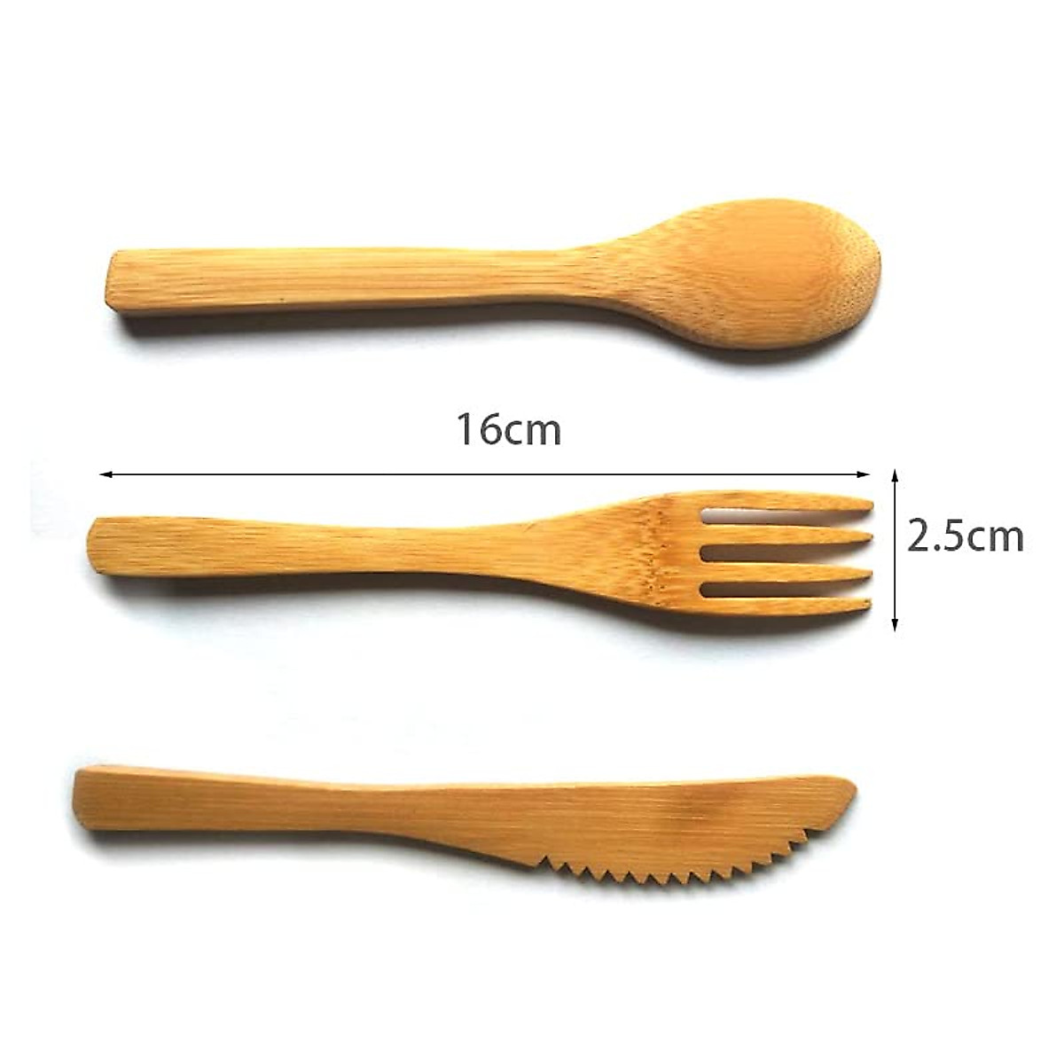 4 Sets Total 12 Pieces Bamboo Utensils Bamboo Tableware Bamboo Cutlery Set Portable Travel Flatware Contains Fork Spoon Knife, for Home Office Picnic Use