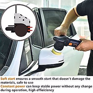 MAXXT Car Buffer Polisher 3 inch Dual Action Small Car Buffer Machine for Car Detailing 9MM Orbital Variable Speed Polisher for Car Polishing and Waxing 3 Foam Pads