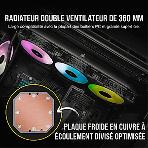 Corsair iCUE H150i Elite Capellix Liquid CPU Cooler, RGB Pump + Fans, 360mm for Radiator