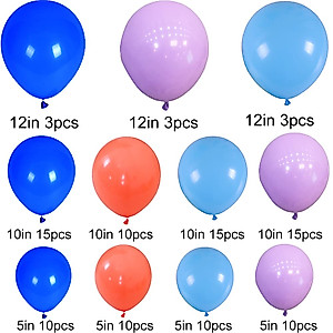 123Pcs Stitc Balloons Decoration Garland Arch Kit Include Blue and Light Purple Balloons,Stitc Foil Mylar Balloons,for Kids Stitc Birthday Party Supplies Baby Shower Party Decorations (blue)
