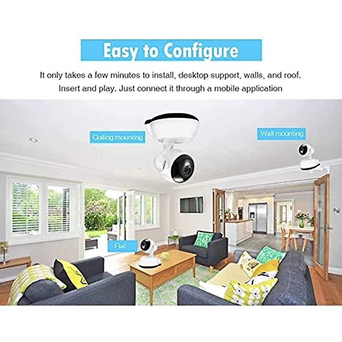 Qiocobo Smart pet Camera for Dog Cat,2 Way Audio Voice Interaction, pet Monitor Detection Alarm, Night Vision Security Camera, Picture Alarm Push