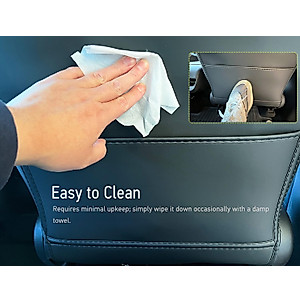 LunaBox Seat Back Protector Designed for Tesla Model Y/3 - Wear Resistant Seat Protector, Seat Back Kick Mats with Bigger Organizer Pocket - 2 PCS (Black)