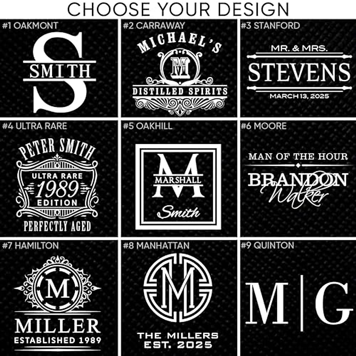 Whiskey Glasses with Personalized Leather Wrap, Set of 4 (Custom Product)